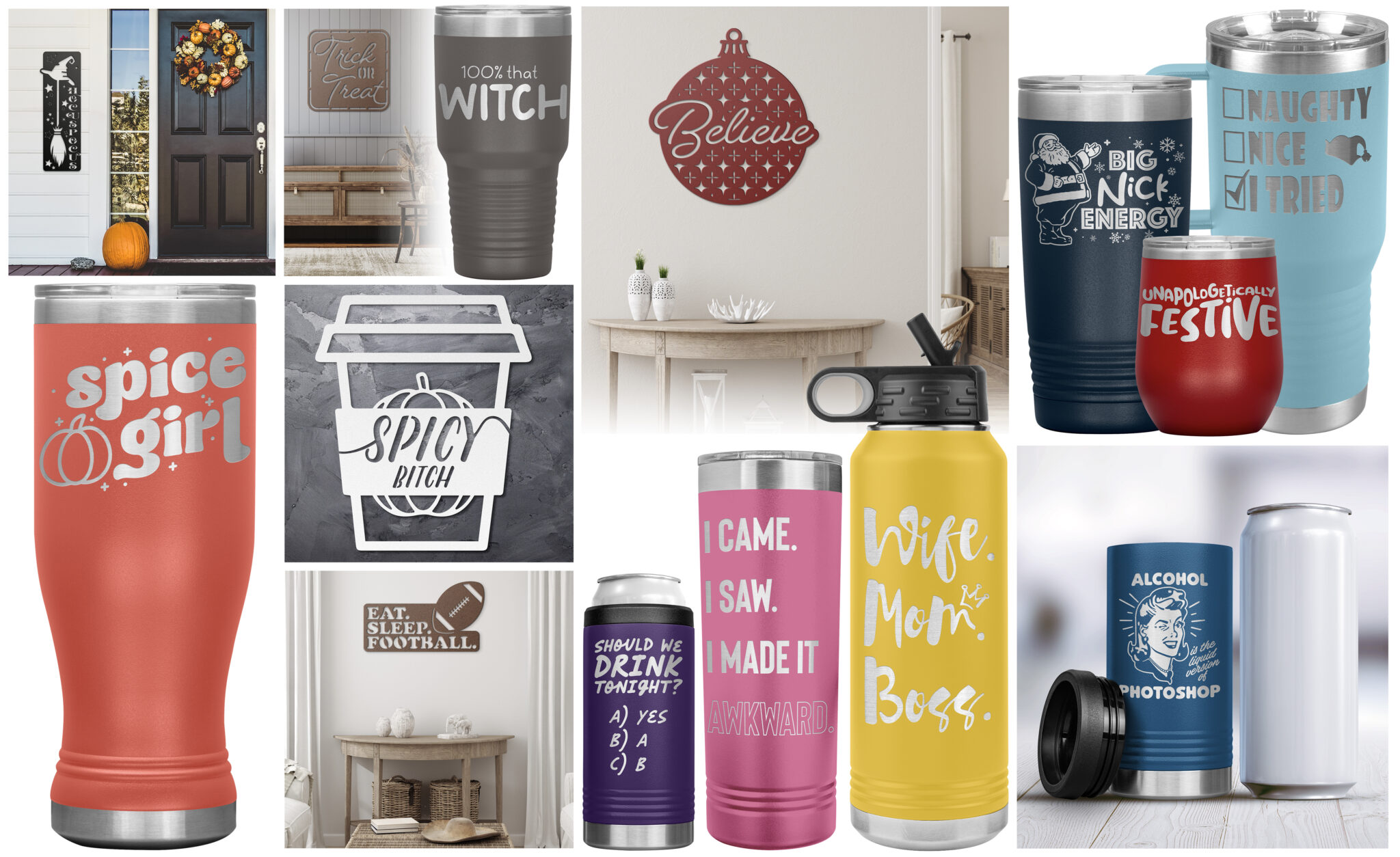 FREE! Metal Sign & Laser Etched Tumbler Designs - teelaunch blog